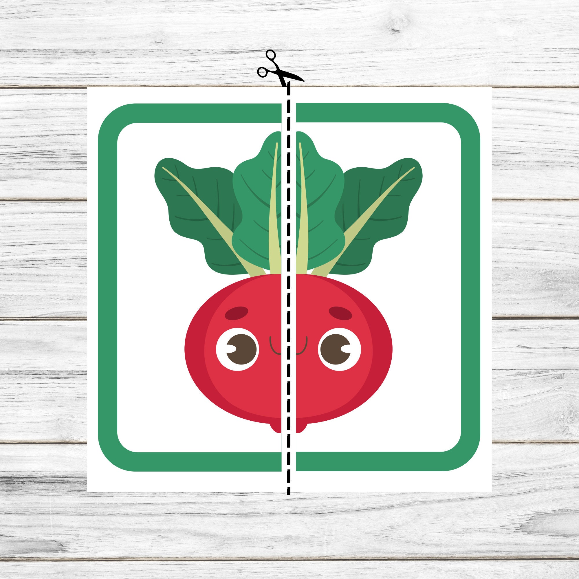 Vegetable and Fruit Matching Puzzle Printable Flashcards Digital ...