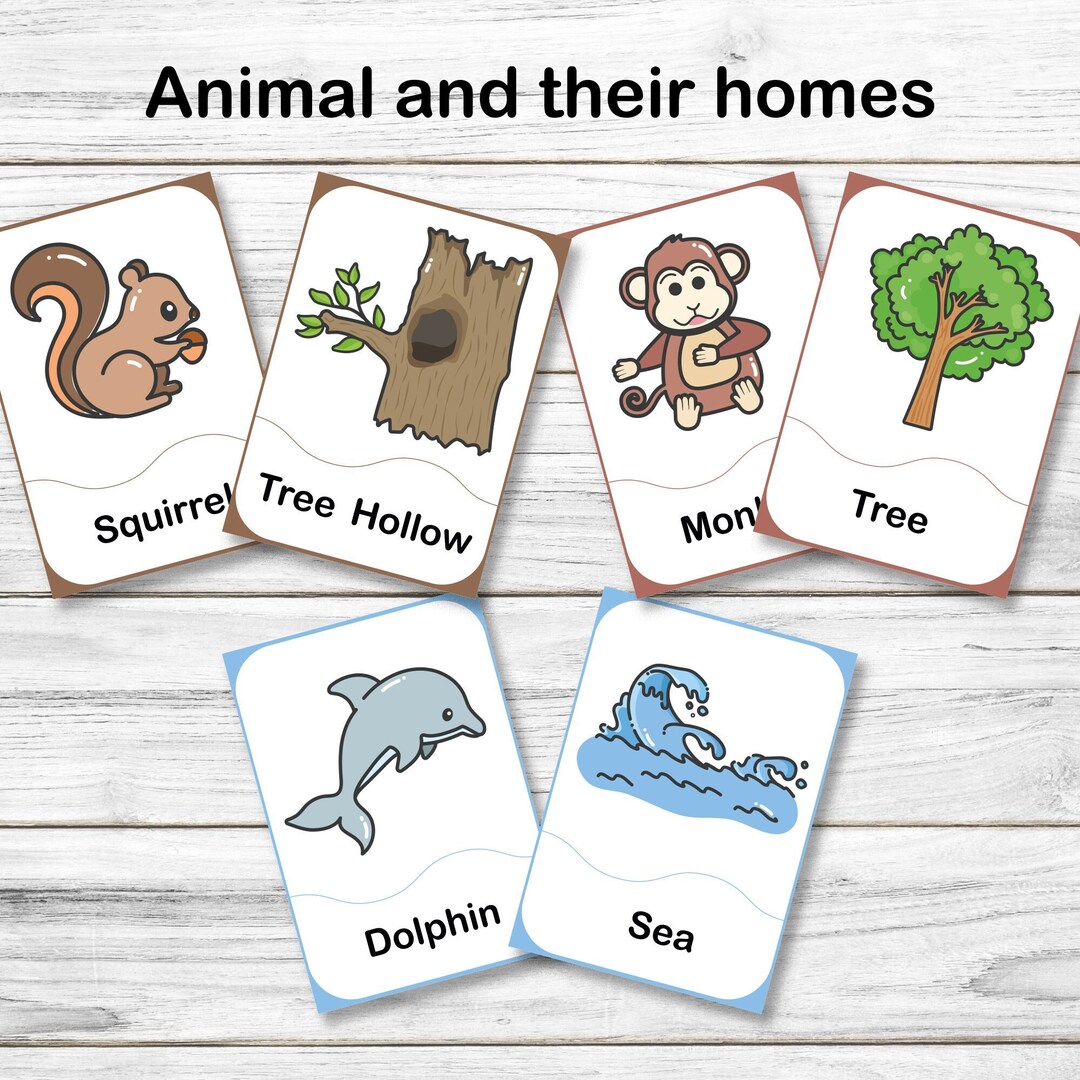 Printable Animals and Their Homes Matching Cards - Printable Animals ...