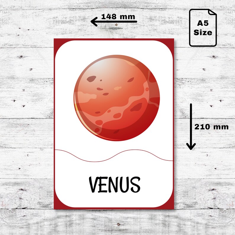 Digital Printable Solar System Flash Cards, Printable Activity, Outer ...