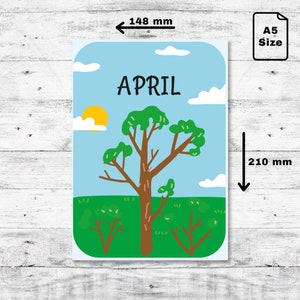 Digital Printable Months Year Seasons Flashcards, Printable Flashcards ...
