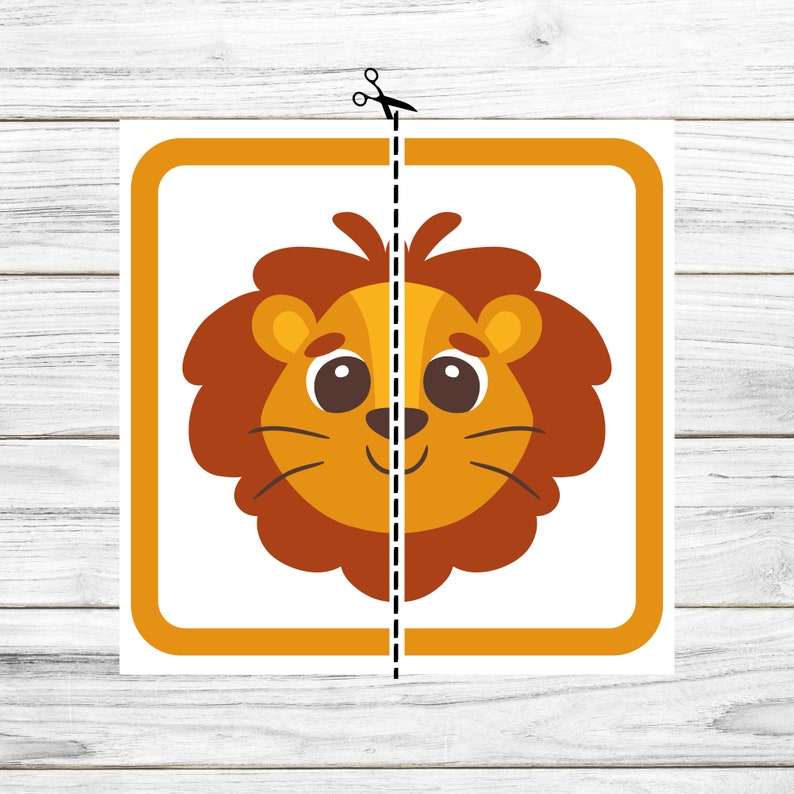 Animal Matching Game: Printable Puzzle for Kindergarten (PDF) - Etsy