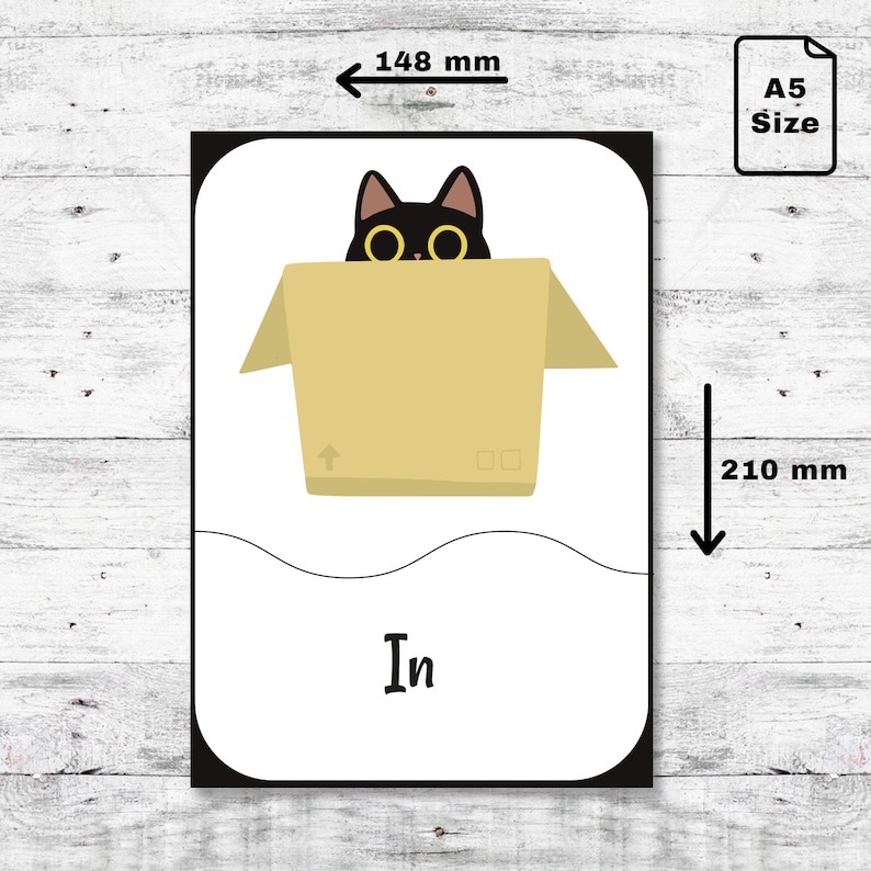 Prepositions Digital Printable Flashcards, Prepositions Montessori ...