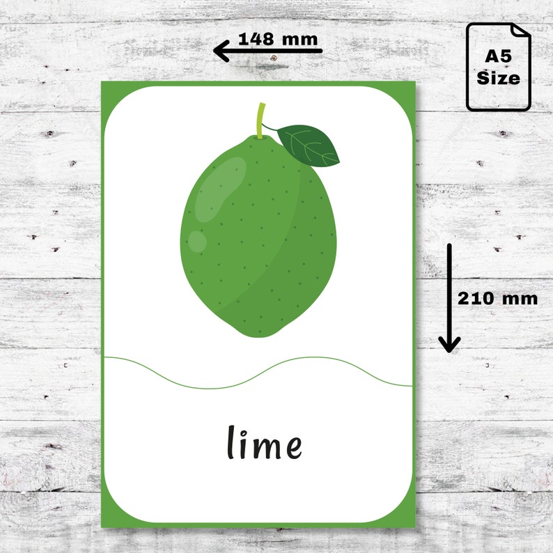 12 PDF Digital Printable Fruits and Vegetables Flashcards - Etsy