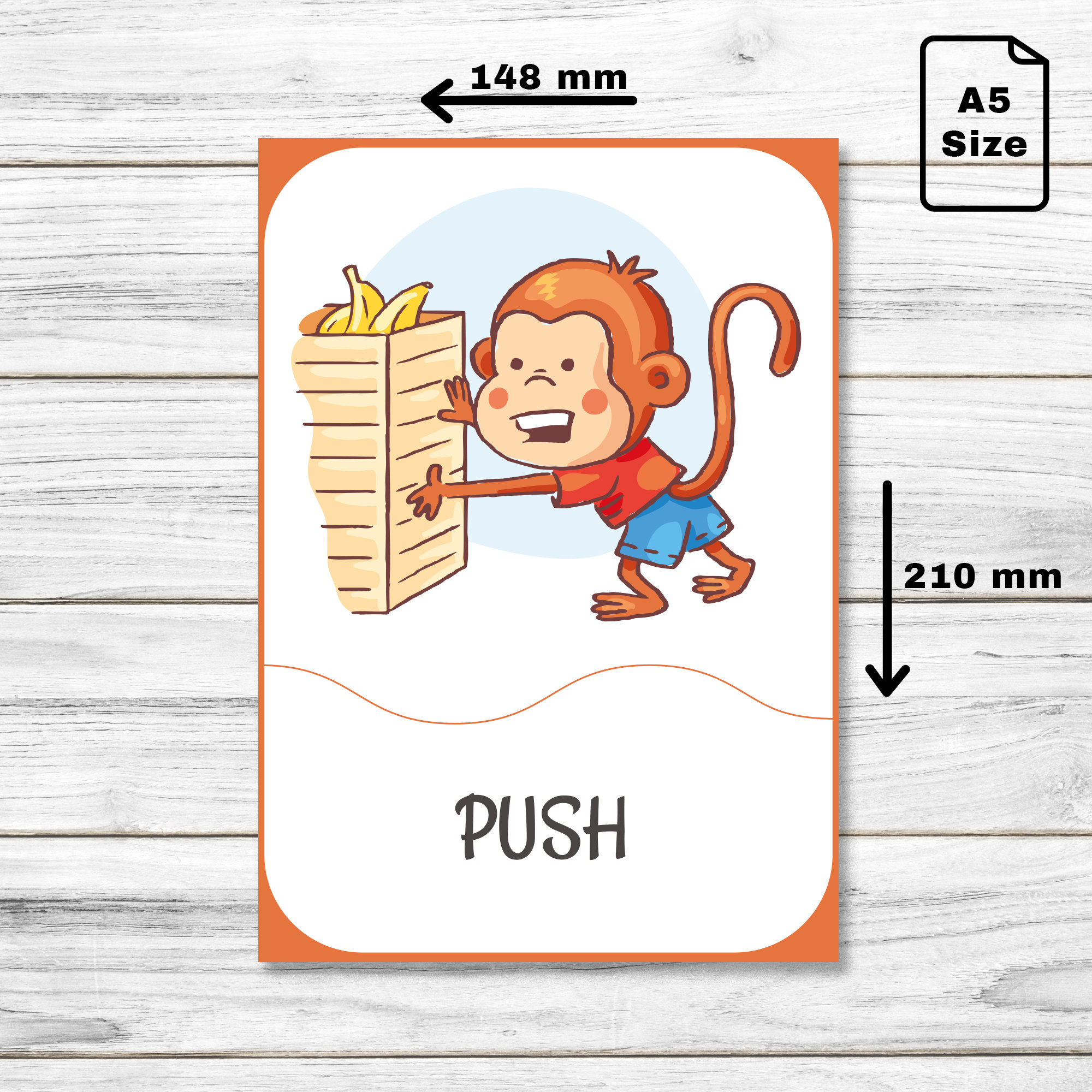 Printable Action Verbs & Positional Words Flashcards for Toddlers (PDF ...