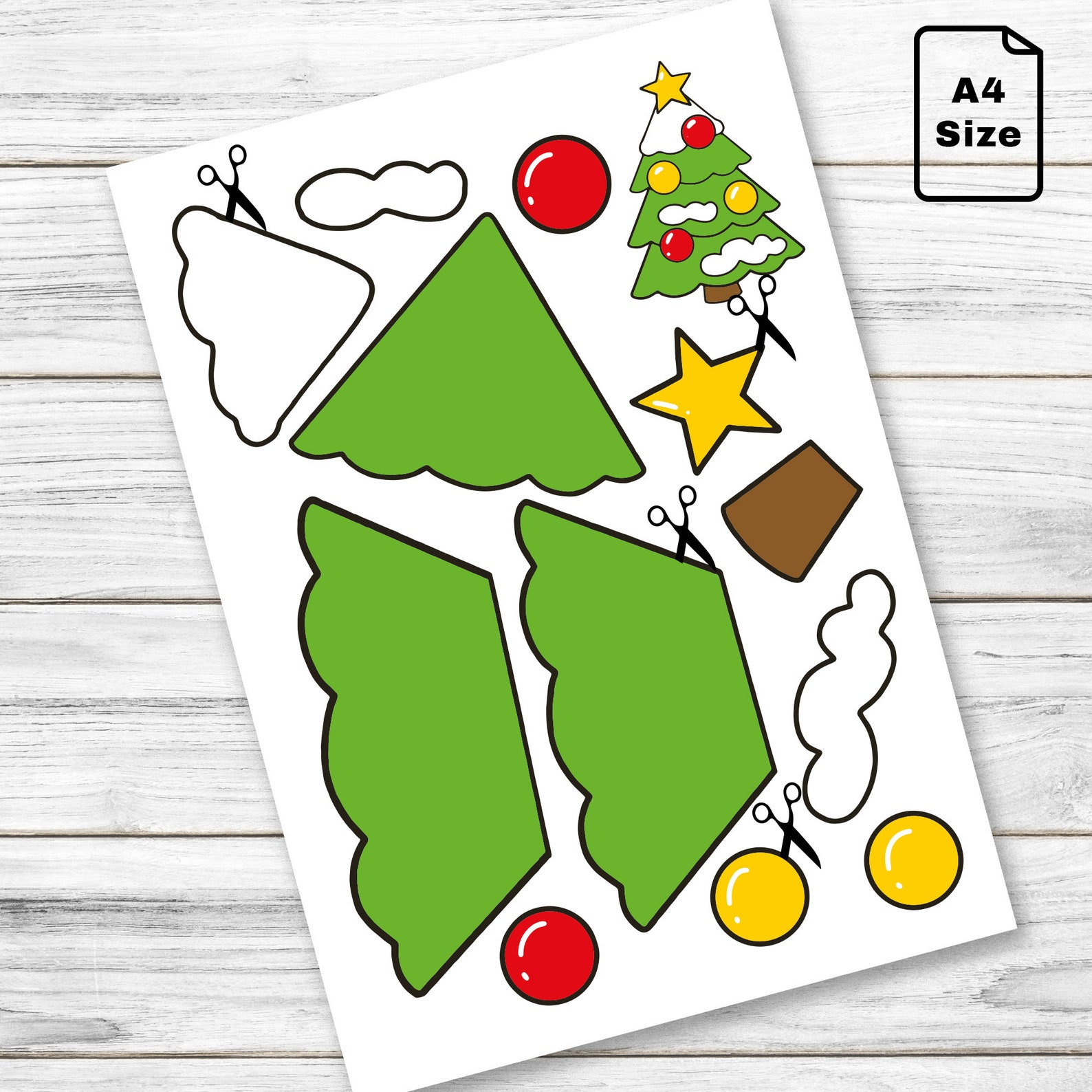 Christmas Tree Printable Craft Kit - Christmas Ornament Kids - Kids ...