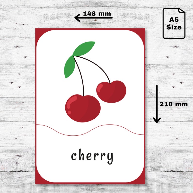 24 PDF Digital Printable Fruits and Vegetables Flashcards, Flashcards ...