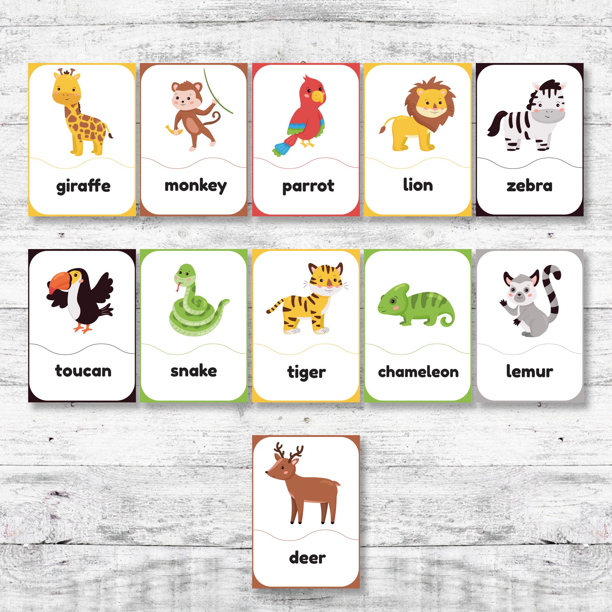 Animal Flash Cards for Children - Montessori Animal Flash Cards ...