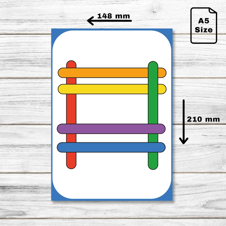 Popsicle Sticks Shapes Activity 12 Pages Game for Toddlers Montessori ...