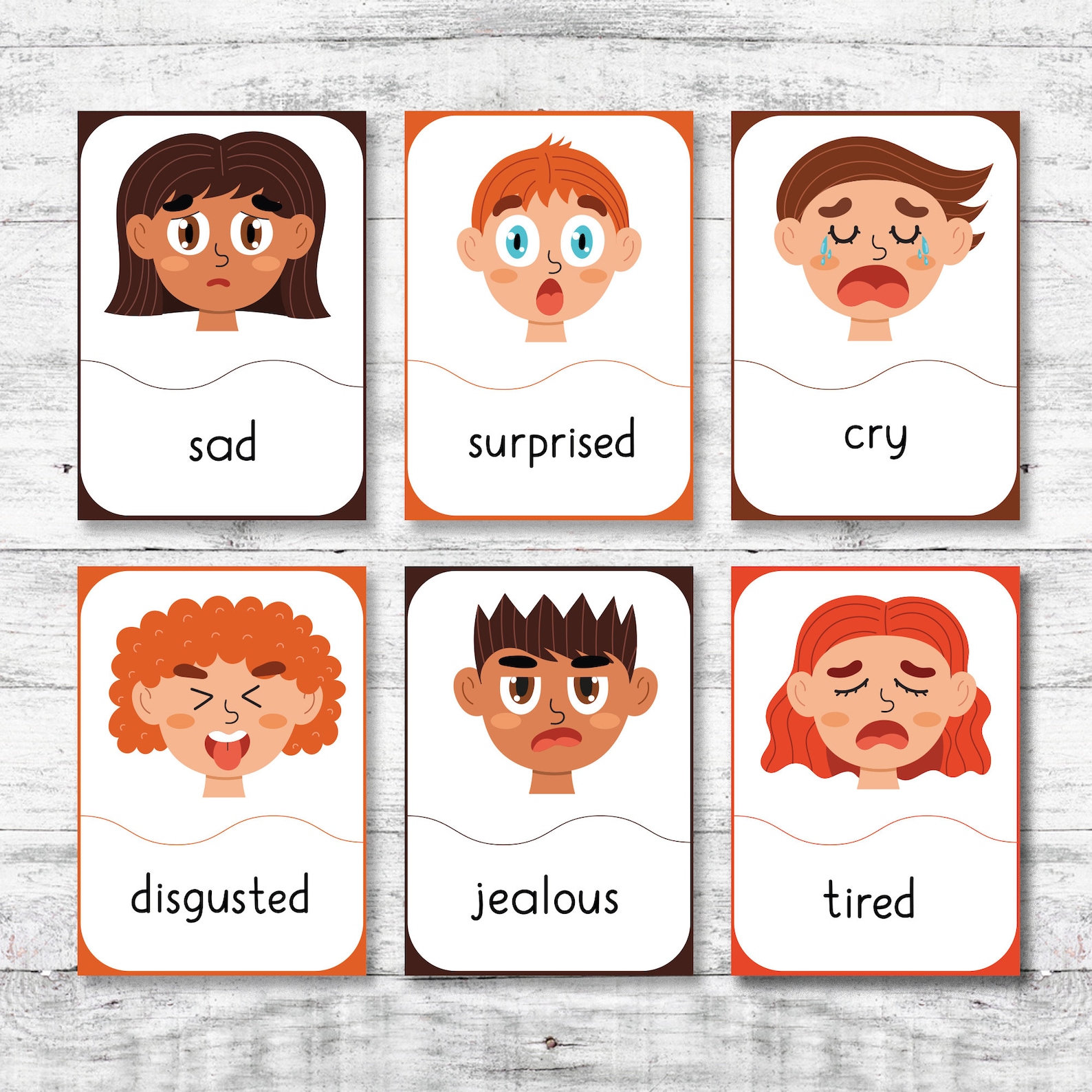 Emotion Flash Cards: Printable Feelings Cards for Kids (PDF Download ...