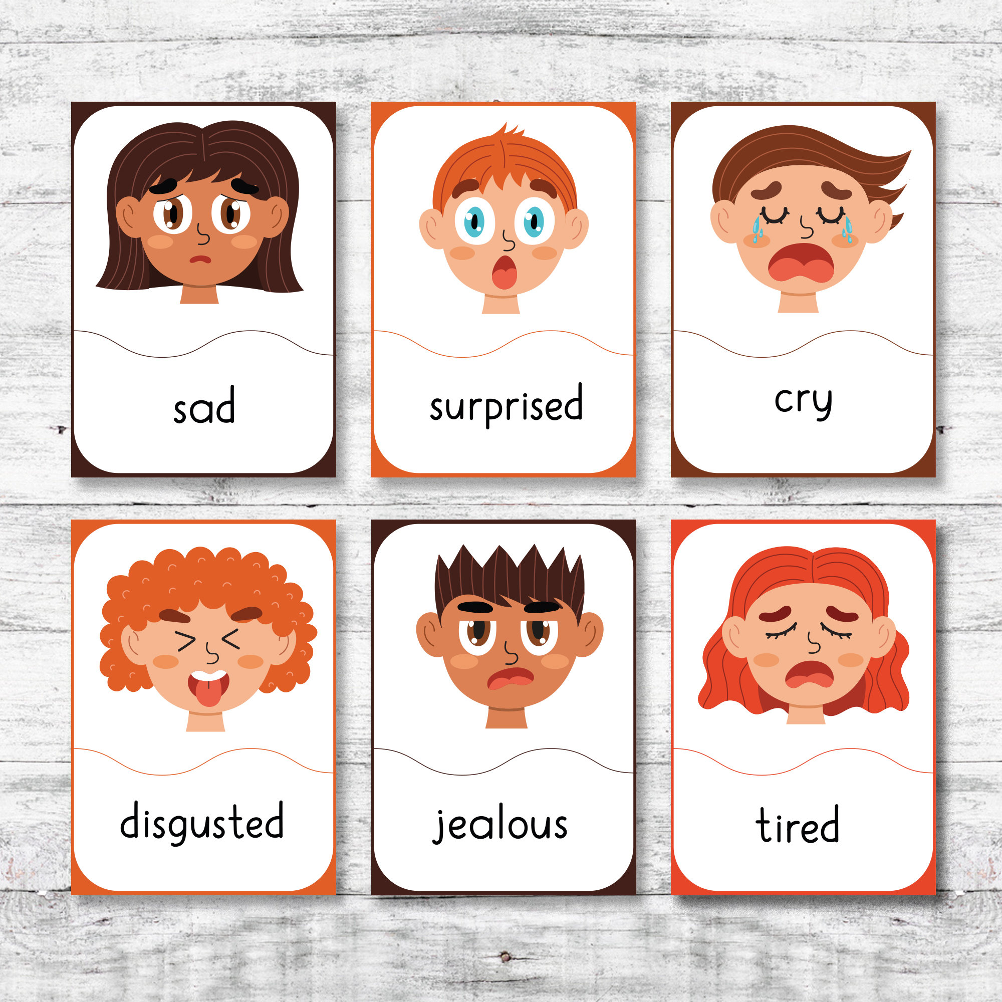 Emotion Flash Cards: Printable Feelings Cards for Kids (PDF Download ...