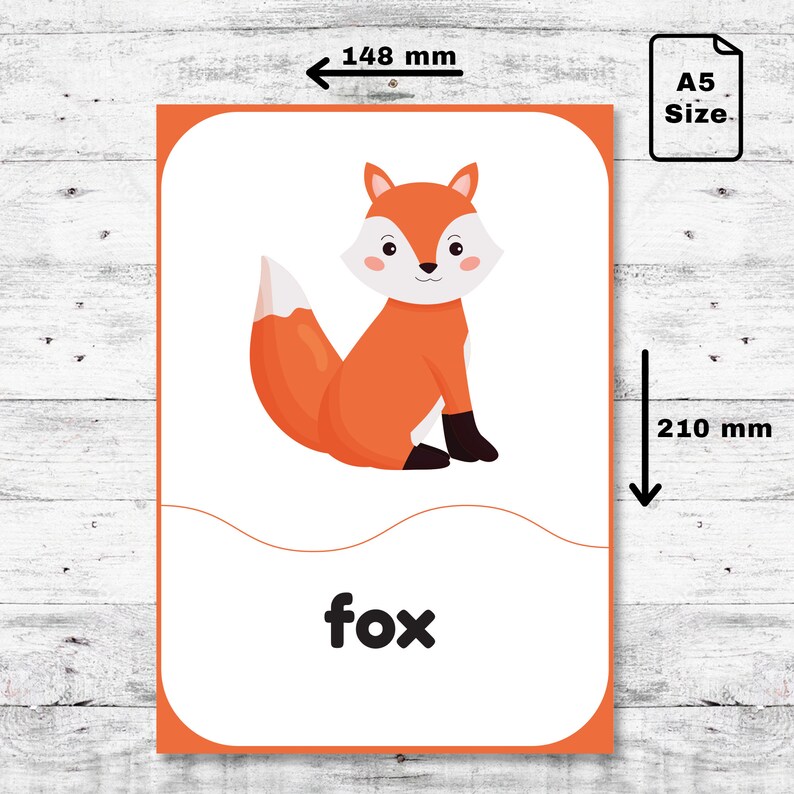 33 Printable Kindergarten Animal Flashcards, Forest Animals Flash Cards ...