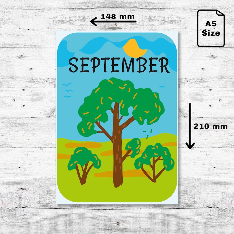 Digital Printable Months Year Seasons Flashcards, Printable Flashcards ...