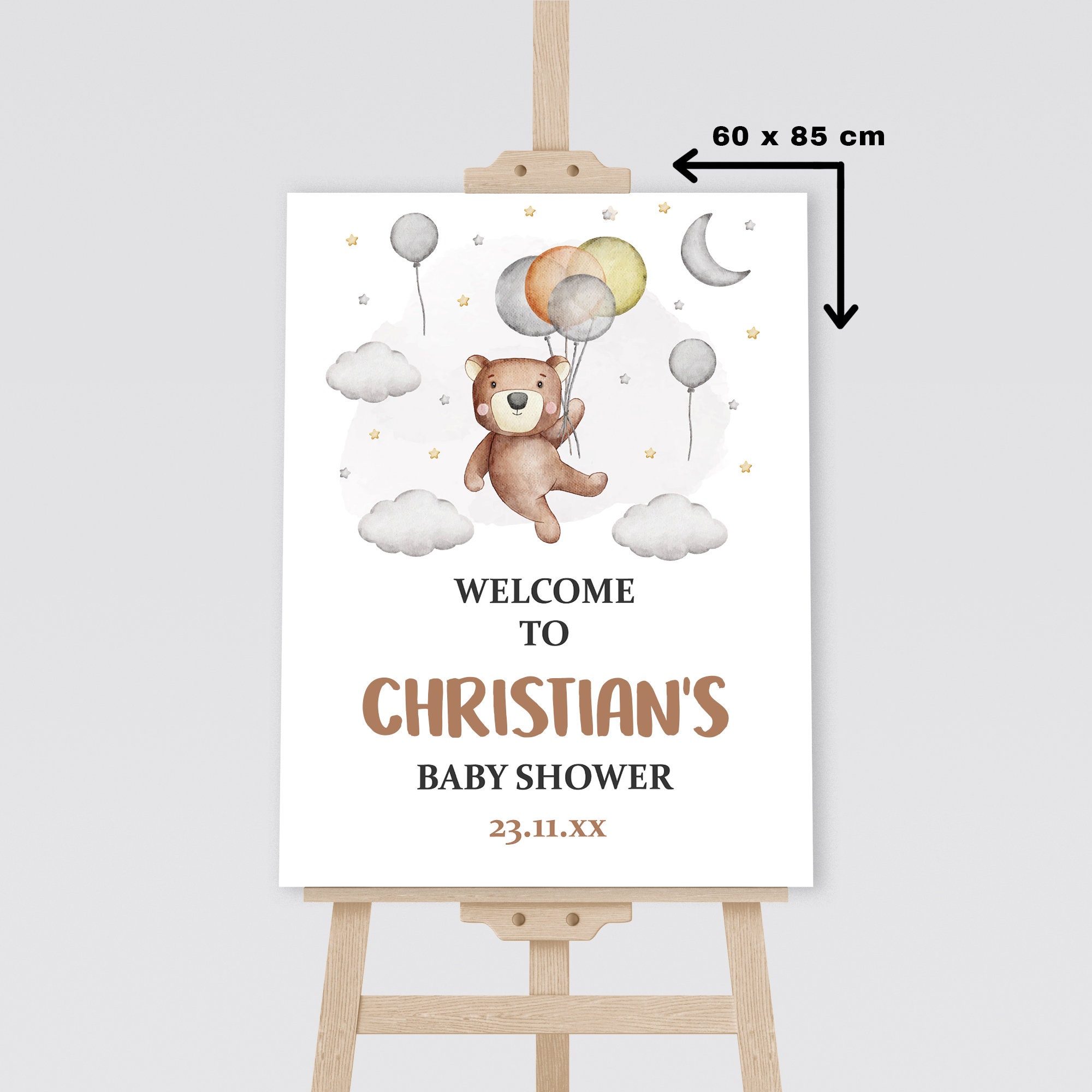 Printable Baby Shower Welcome Sign Poster Tiny Bear Baby - Etsy