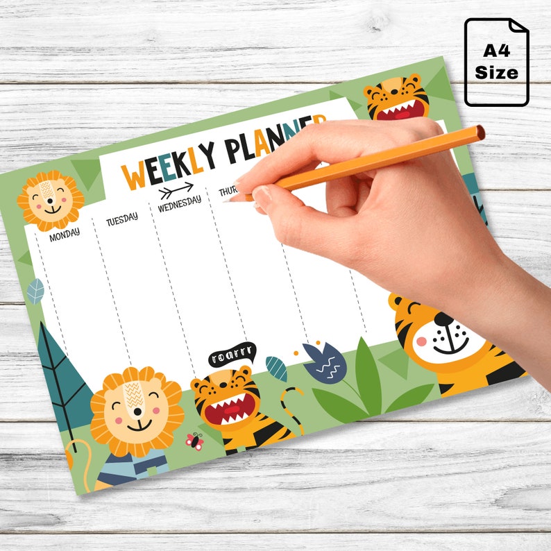 Simple Kids School and Activity Planner - Printable Editable Weekly ...