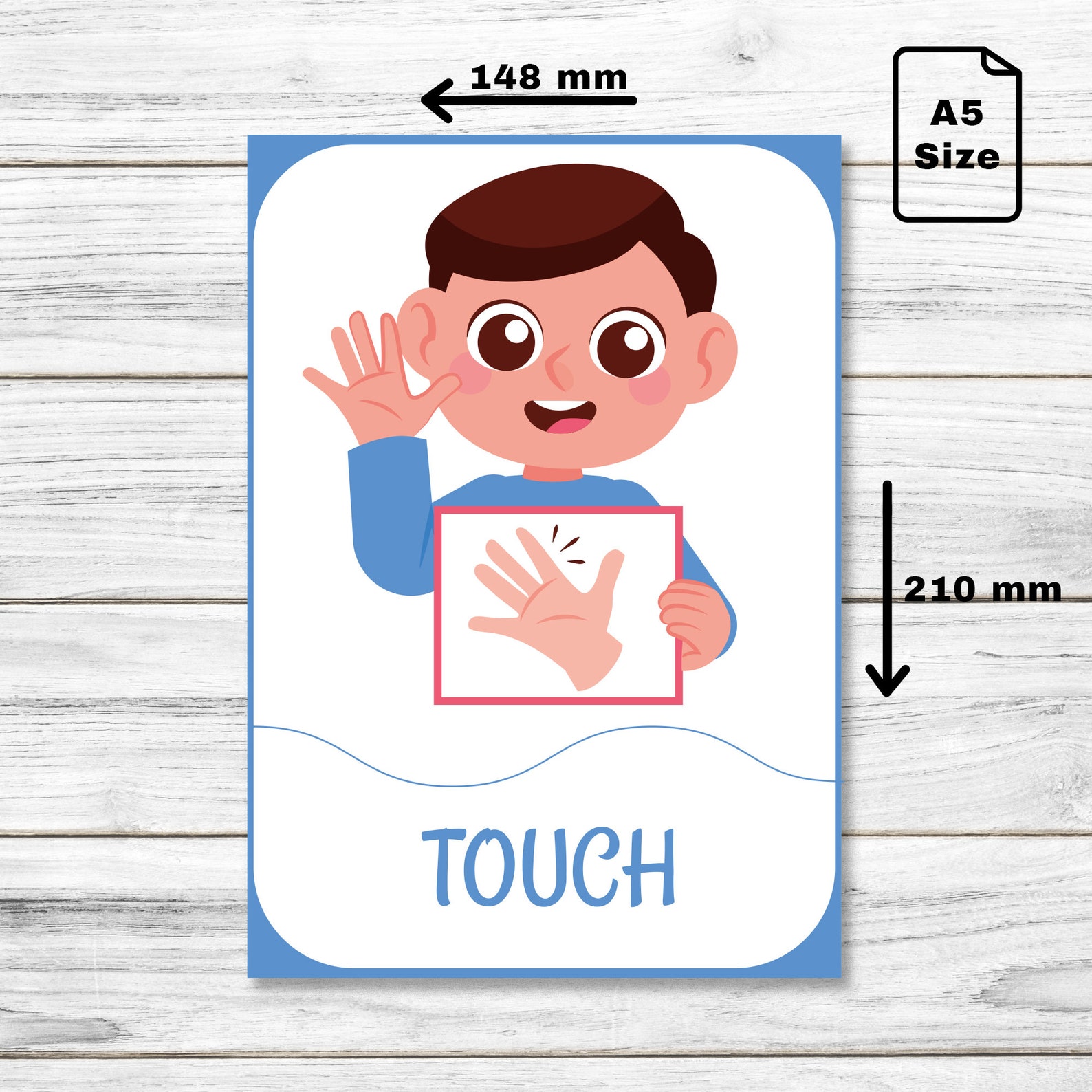 5 Senses Printable Flashcard, Digital Printable Montessori Cards ...