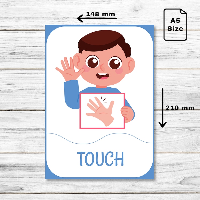 5 Senses Printable Flashcard, Digital Printable Montessori Cards ...