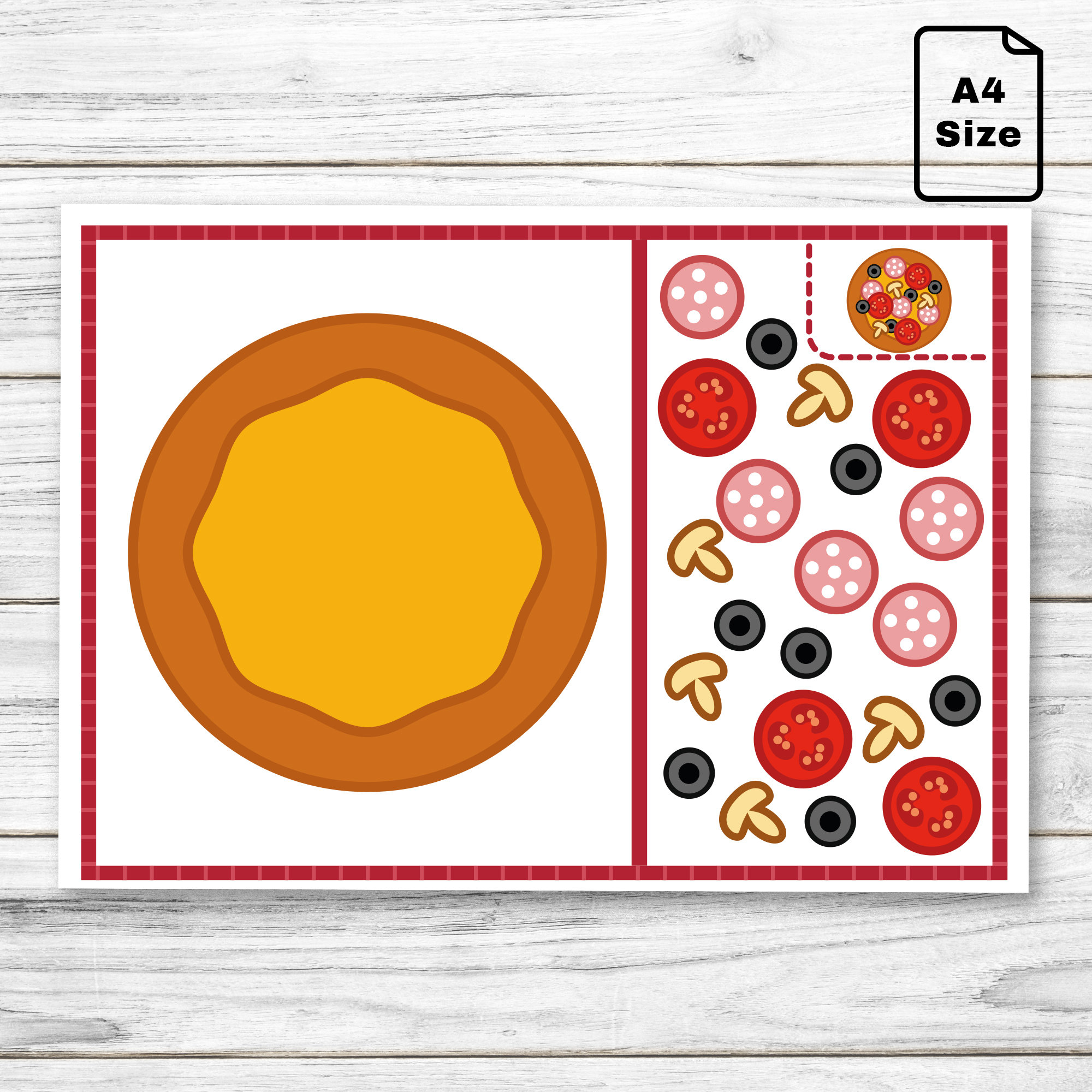 Printable Paper Pizza and Ingredients Activity - Printable Paper ...