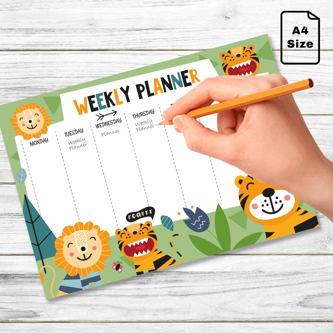 Simple Kids School and Activity Planner - Printable Editable Weekly ...
