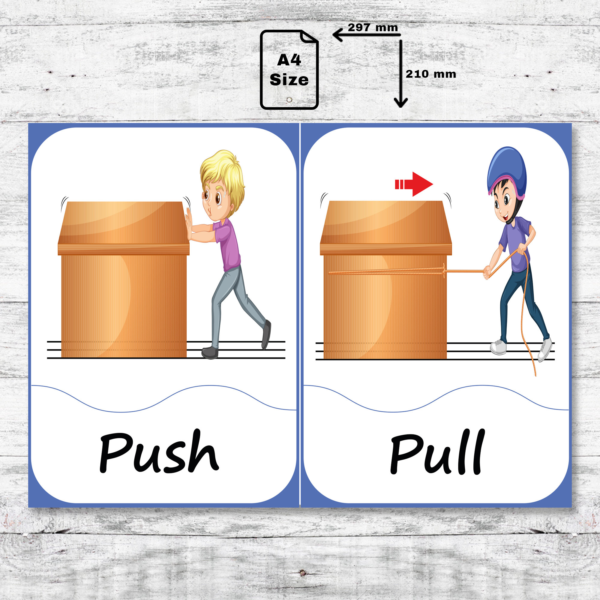 12 PDF A4 Digital Printable Opposites Matching Flash Cards, Printable ...