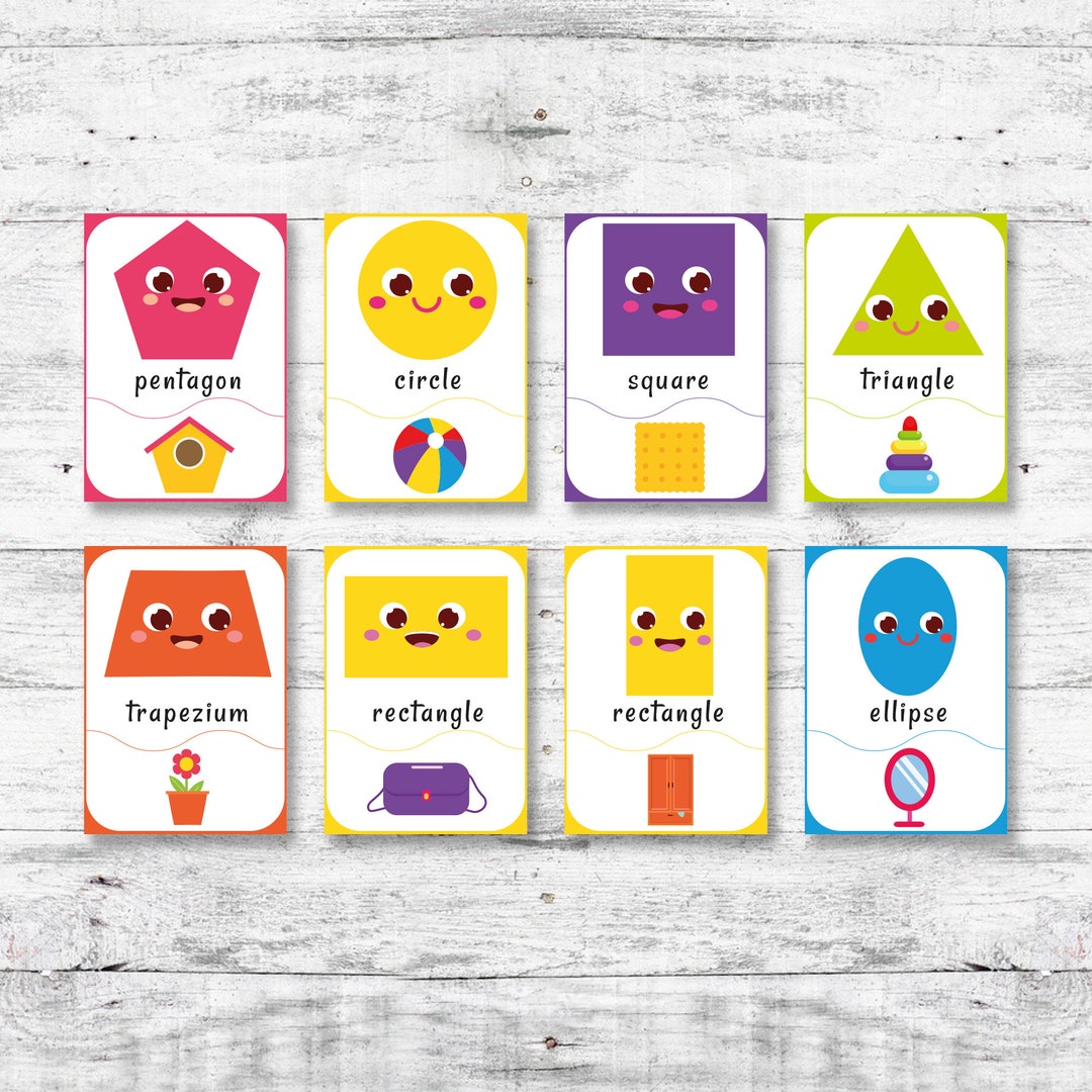 Printable Modern Shapes Flashcards | Basic Shape Flash Cards ...