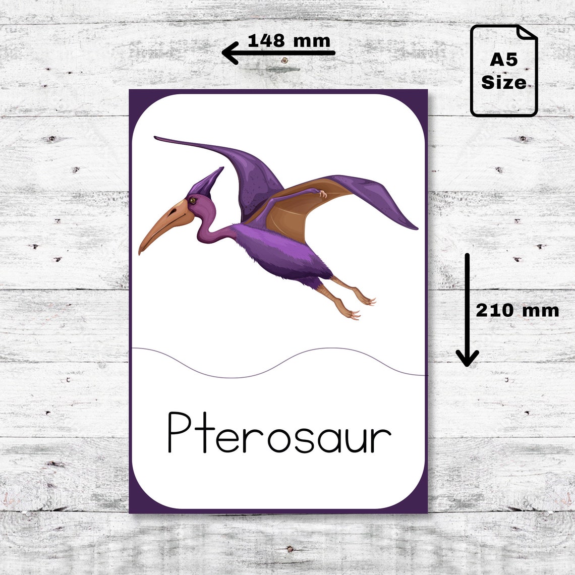 Dinosaur Flash Cards: Montessori Homeschool Printable (PDF Digital ...