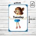 Digital Printable Days of the Week Flashcards, Days Flashcards, Days of ...