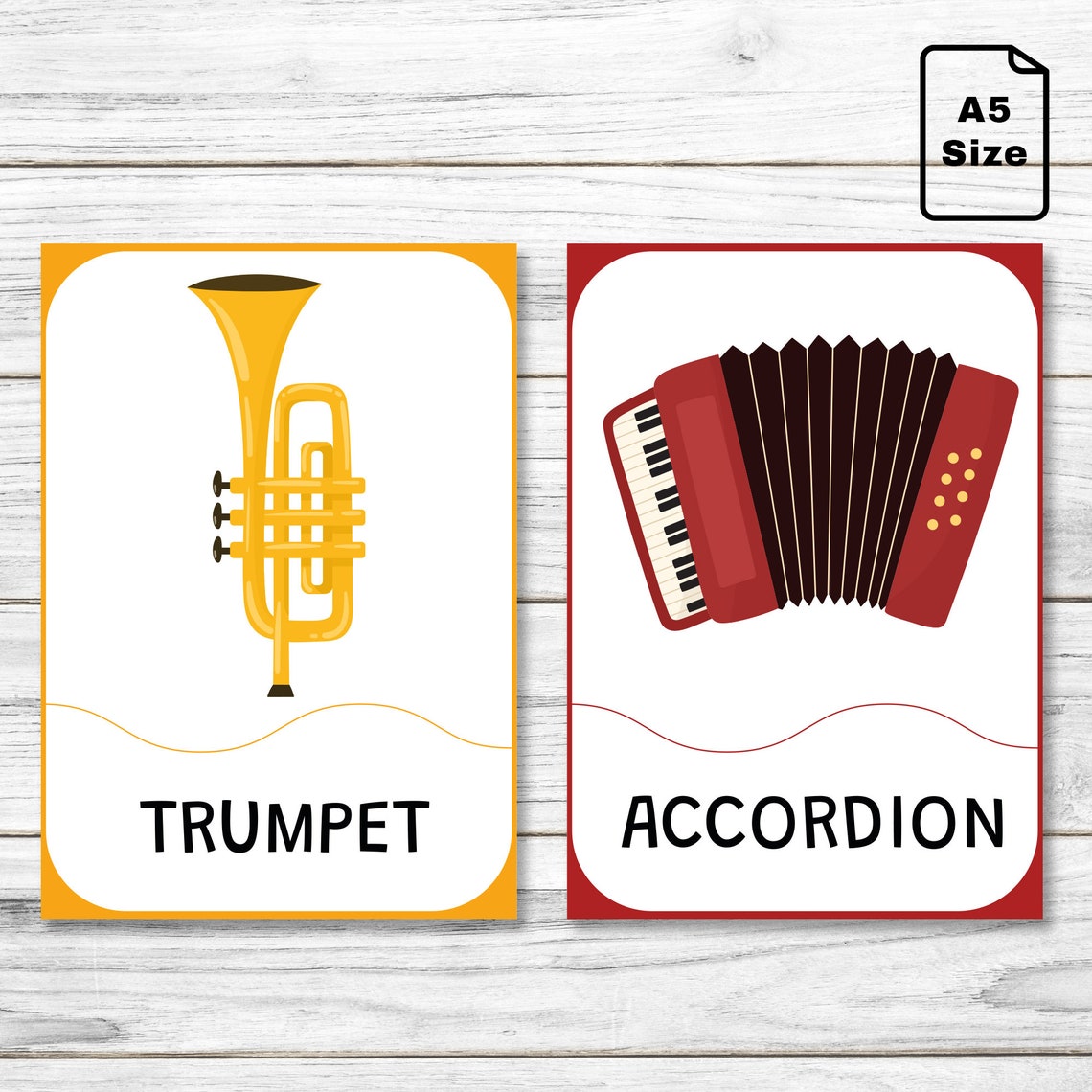 16 Musical Instruments Printable Flash Cards, Musical Instruments Cards ...