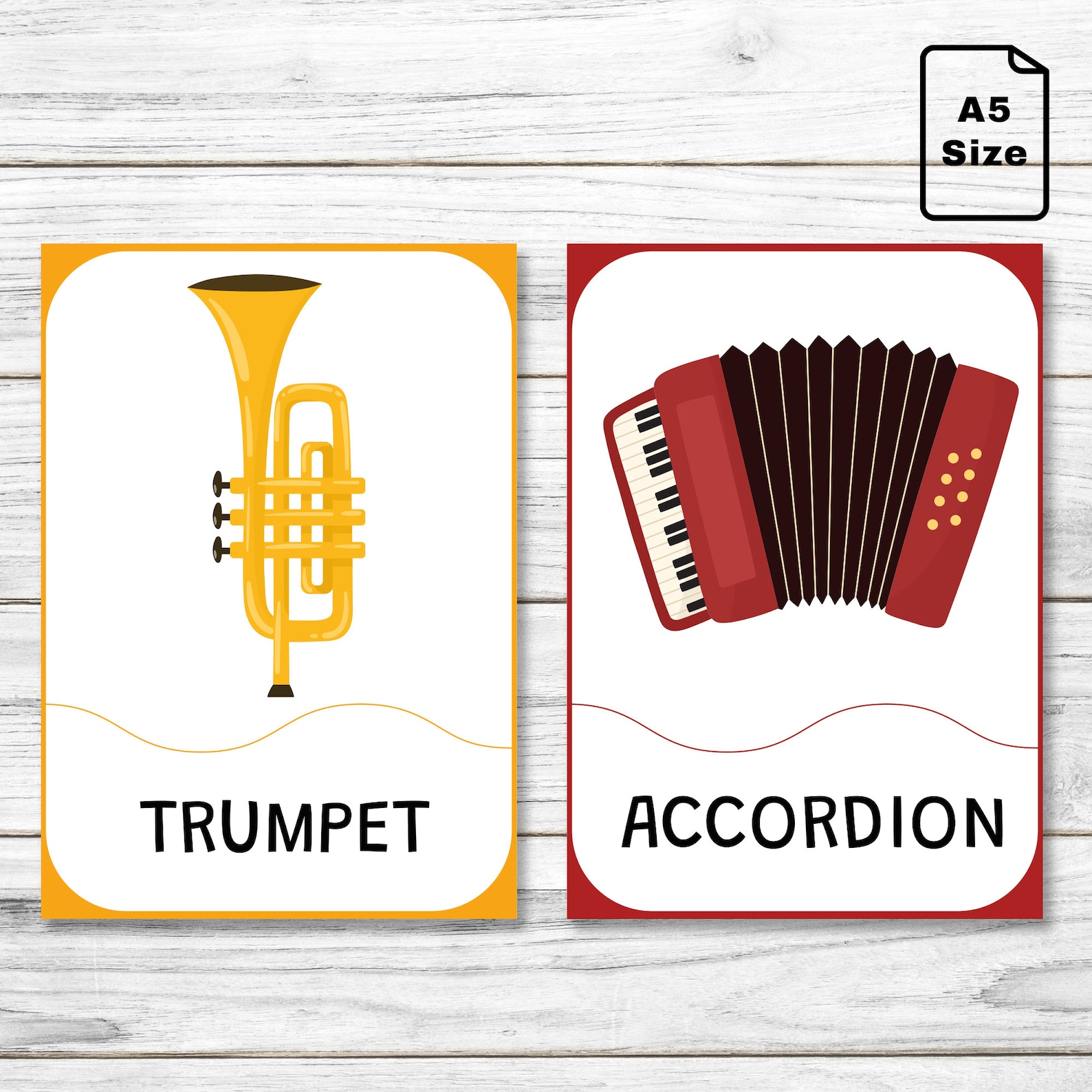 16 Musical Instruments Printable Flash Cards, Musical Instruments Cards ...