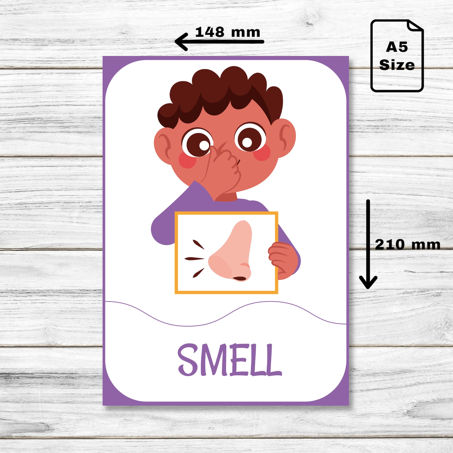 5 Senses Printable Flashcard, Digital Printable Montessori Cards ...