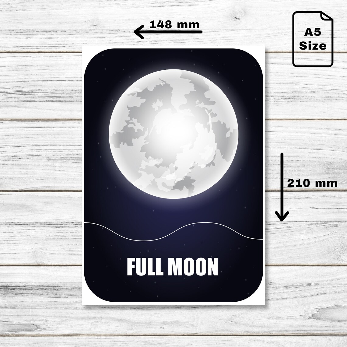 Printable Moon Phase Print Card, Phases of the Moon, Printable Moon ...