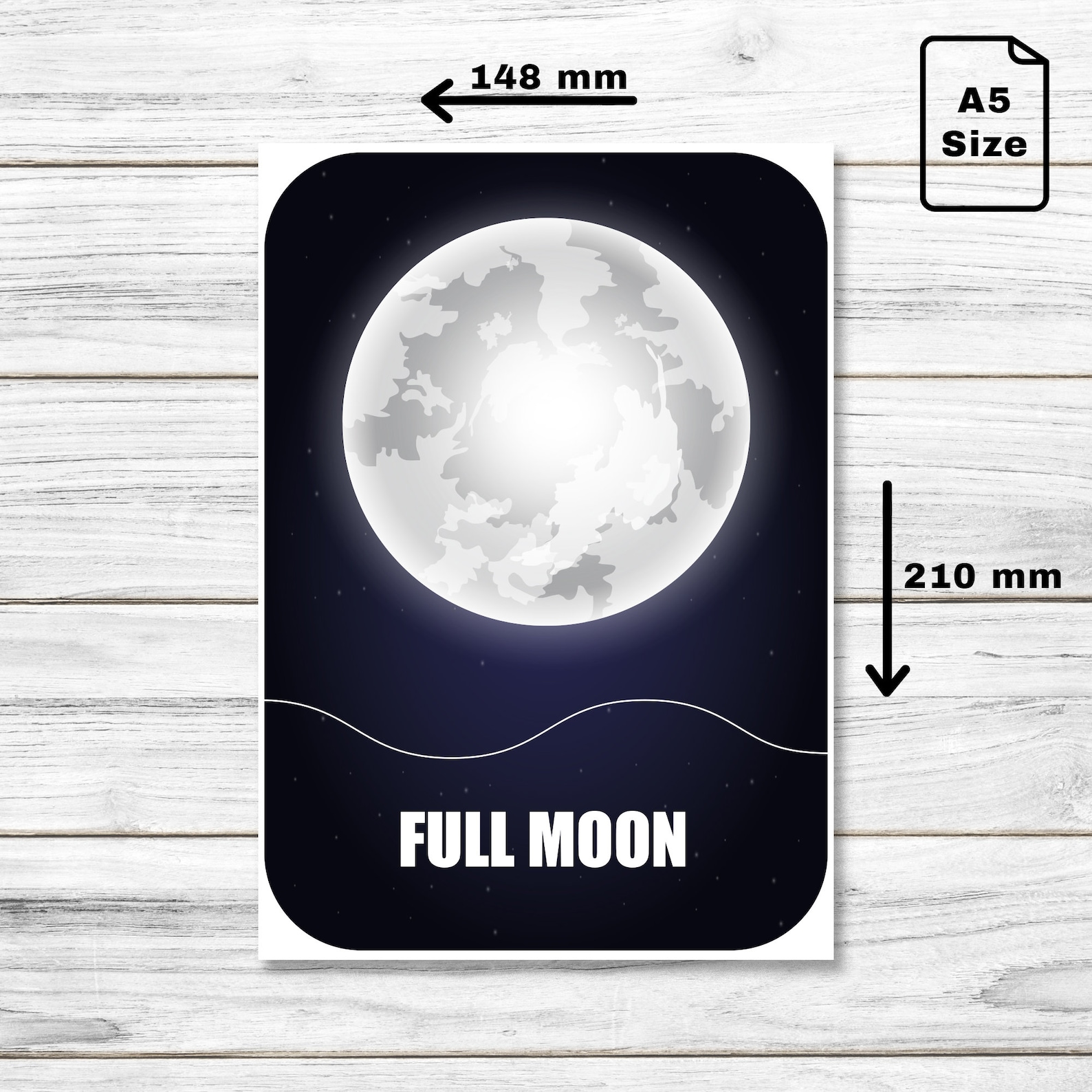 Printable Moon Phase Print Card, Phases of the Moon, Printable Moon ...