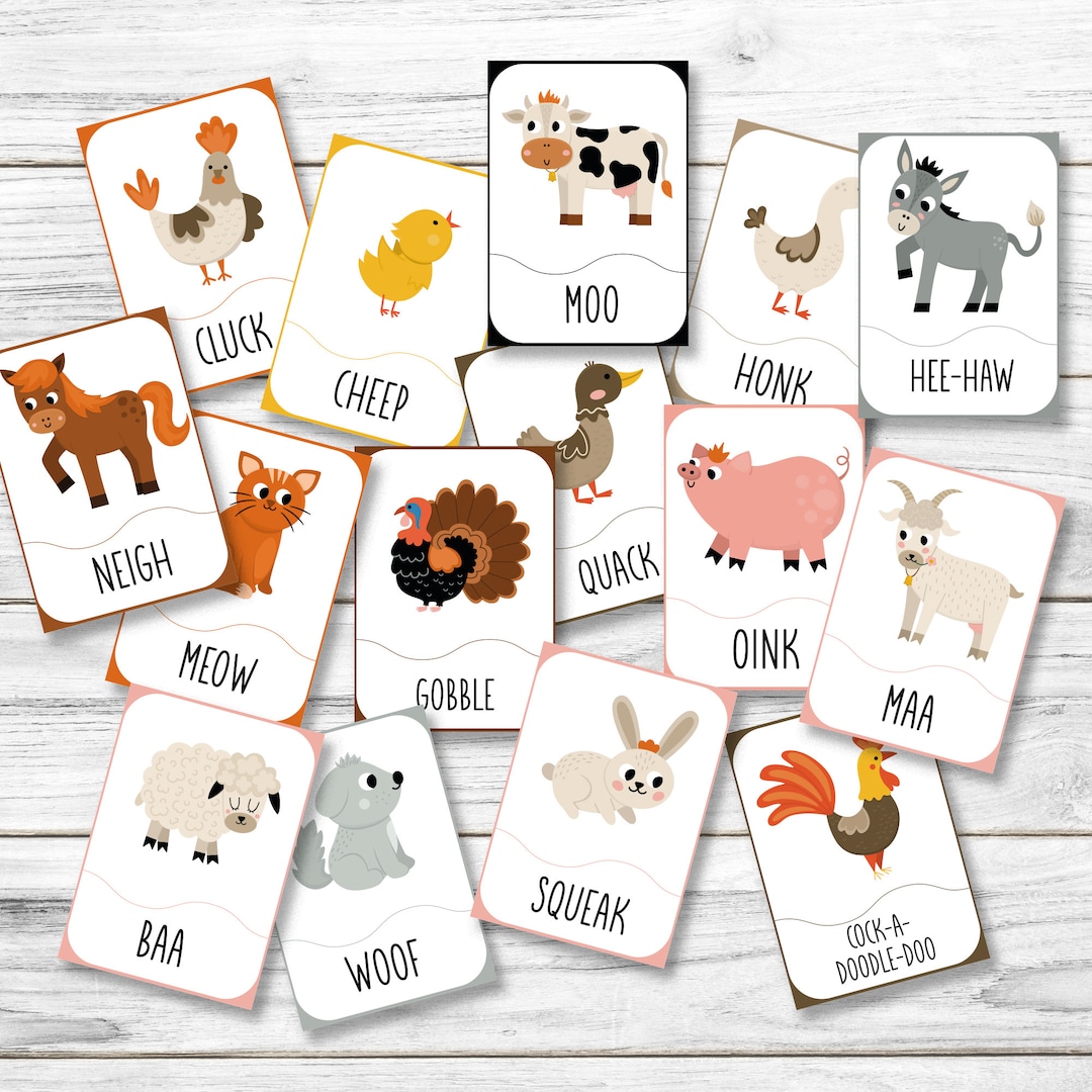 Farm Animal Sounds Printable Flashcards - Farm Animal Noise - Animal ...