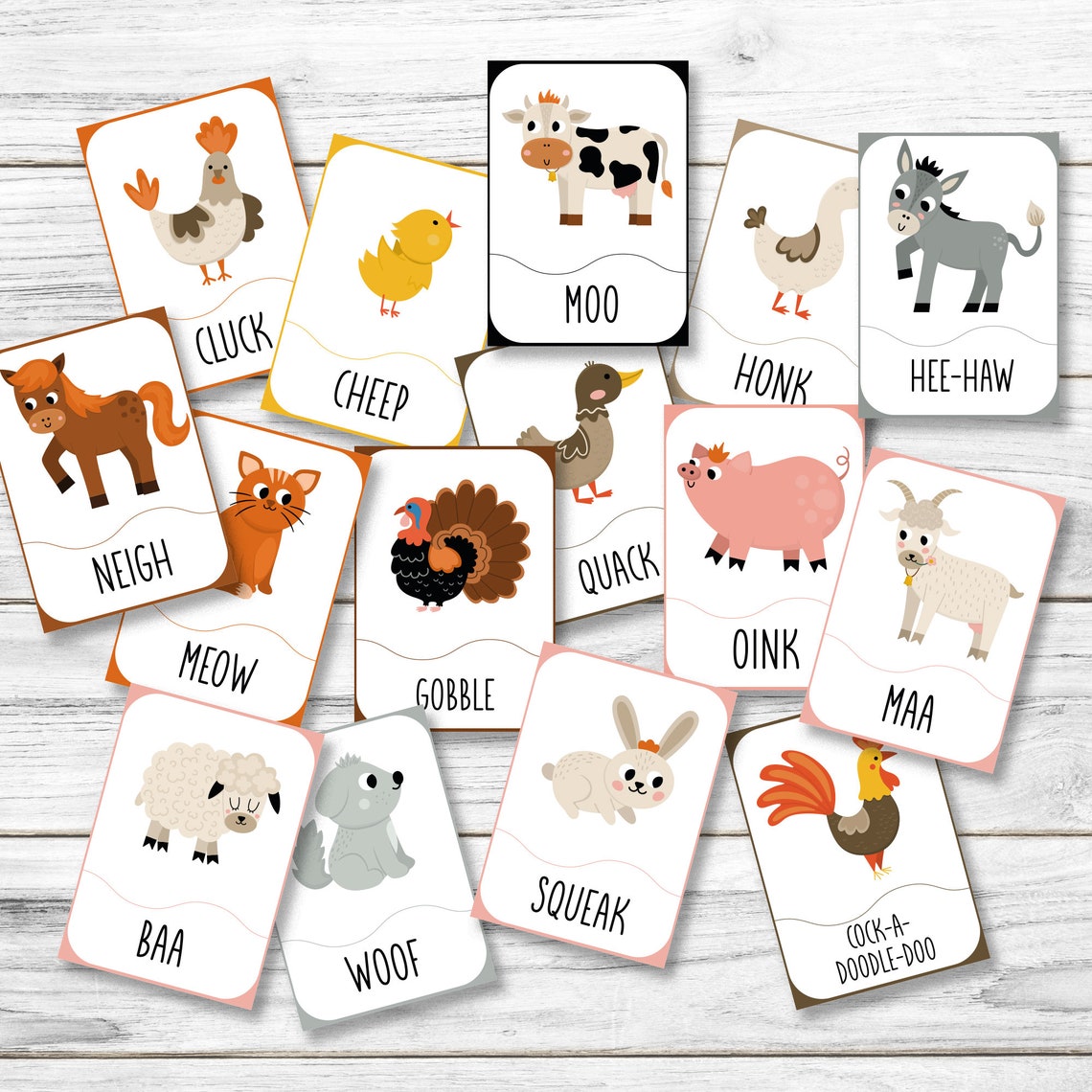 Farm Animal Sounds Printable Flashcards - Farm Animal Noise - Animal ...