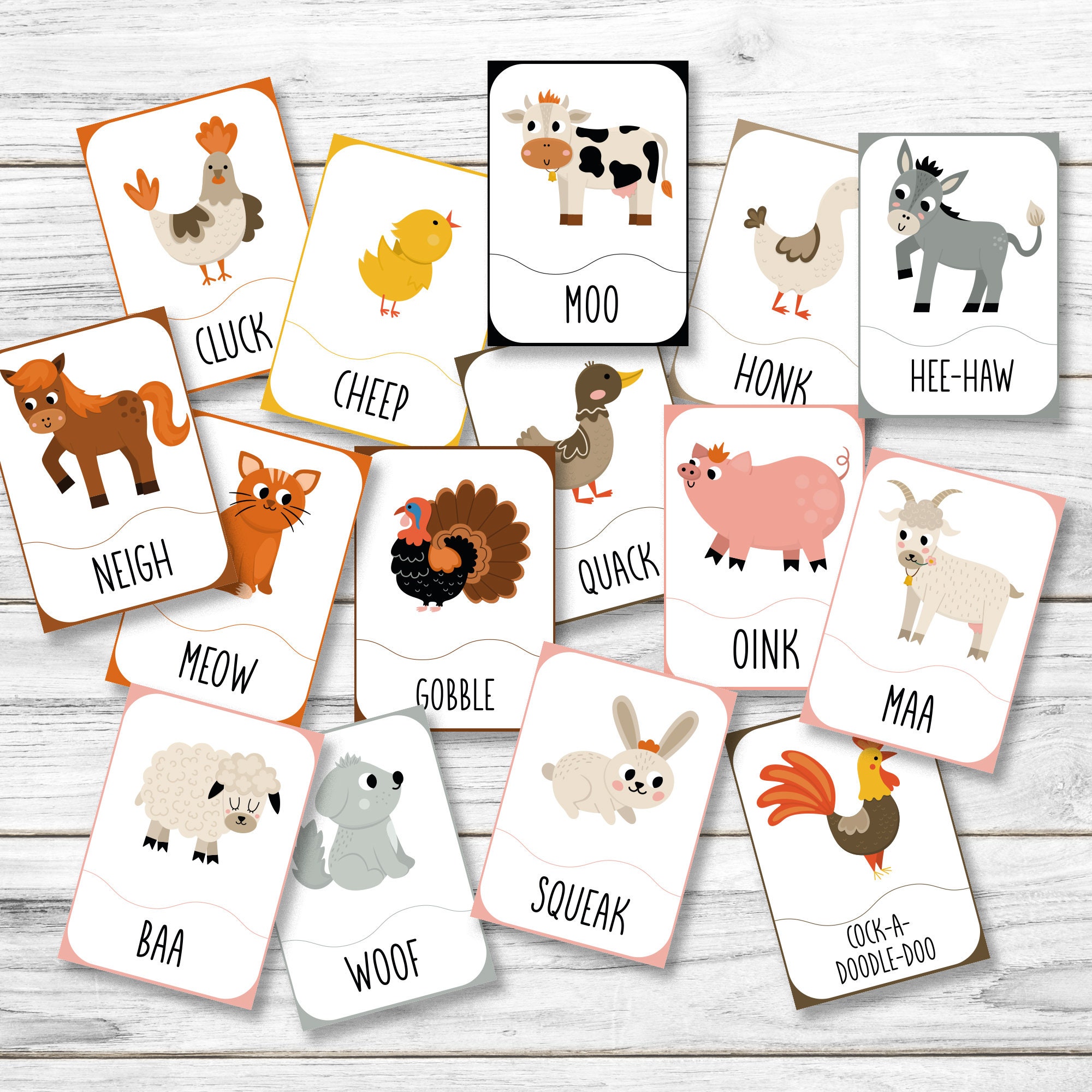 Farm Animal Sounds Printable Flashcards Farm Animal Noise Animal Sounds ...