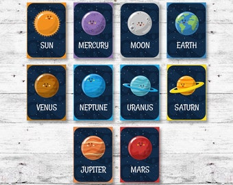 Planet System PDF Printable Cards, Flash Cards, Preschool Printables ...