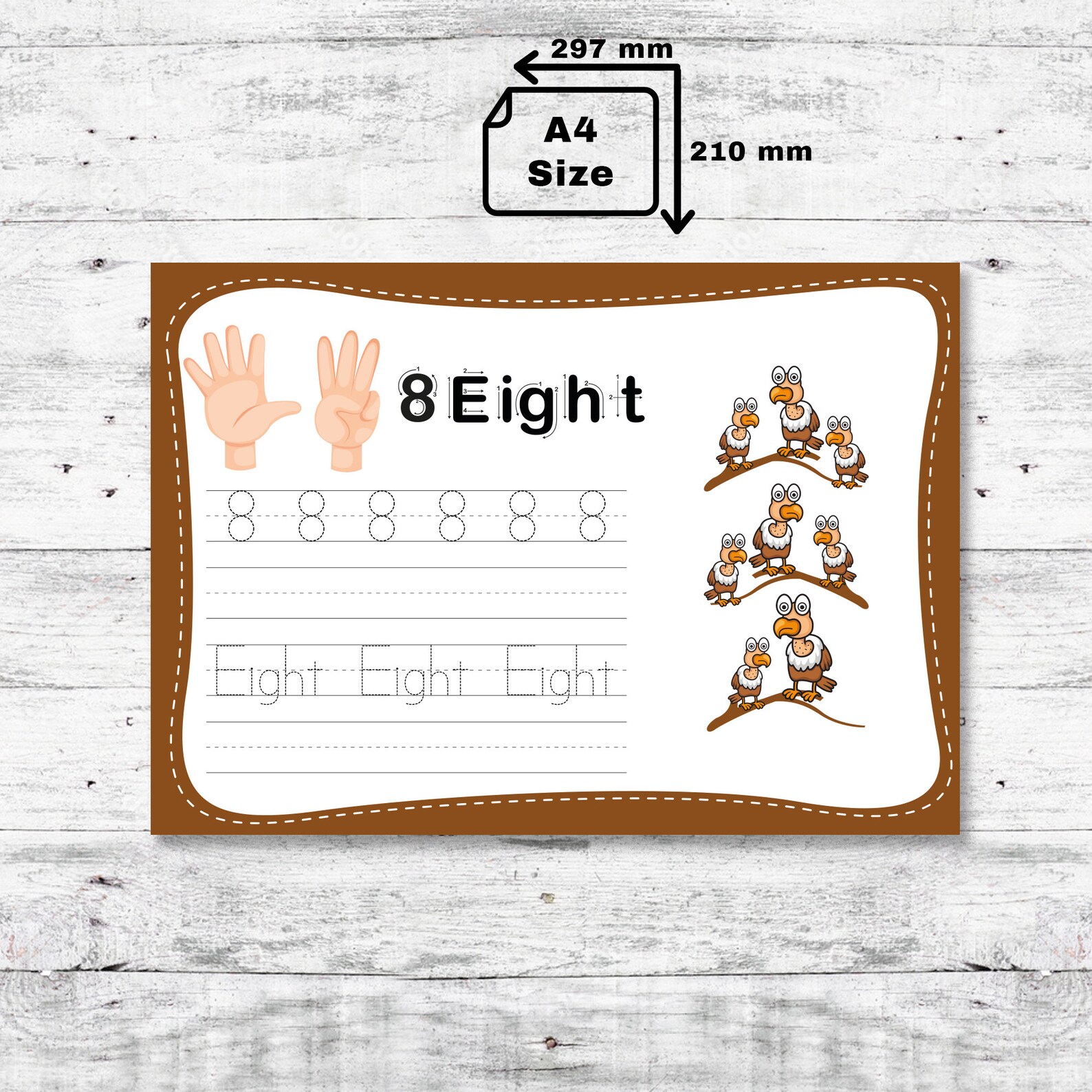Number Tracing Printable Flashcards PDF Preschool Worksheet - Etsy
