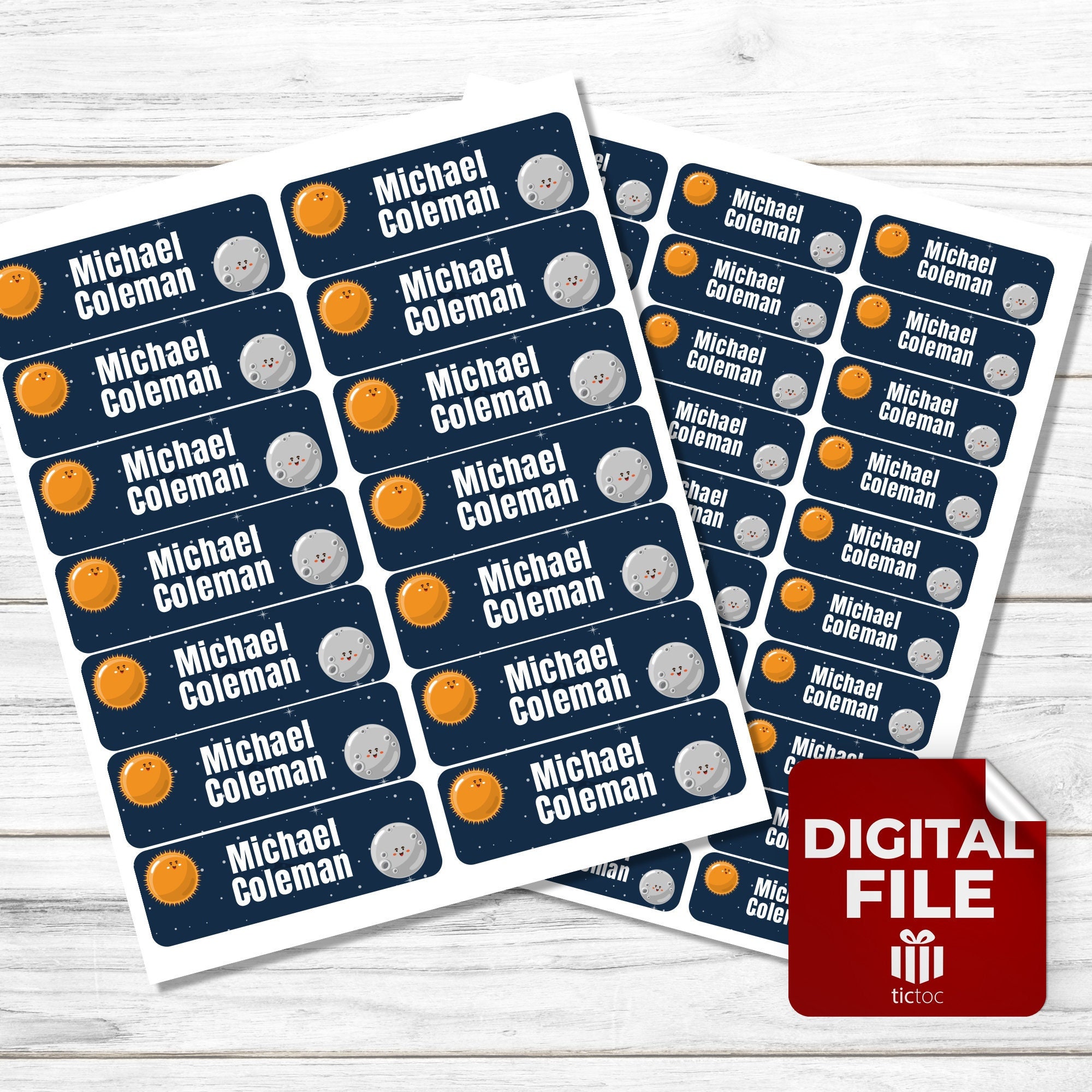 Personalized 46 School Supply Digital Printable Labels - Personalized ...