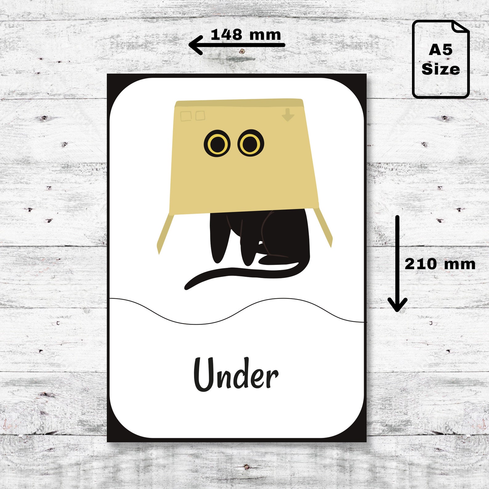 Prepositions Digital Printable Flashcards, Prepositions Montessori ...