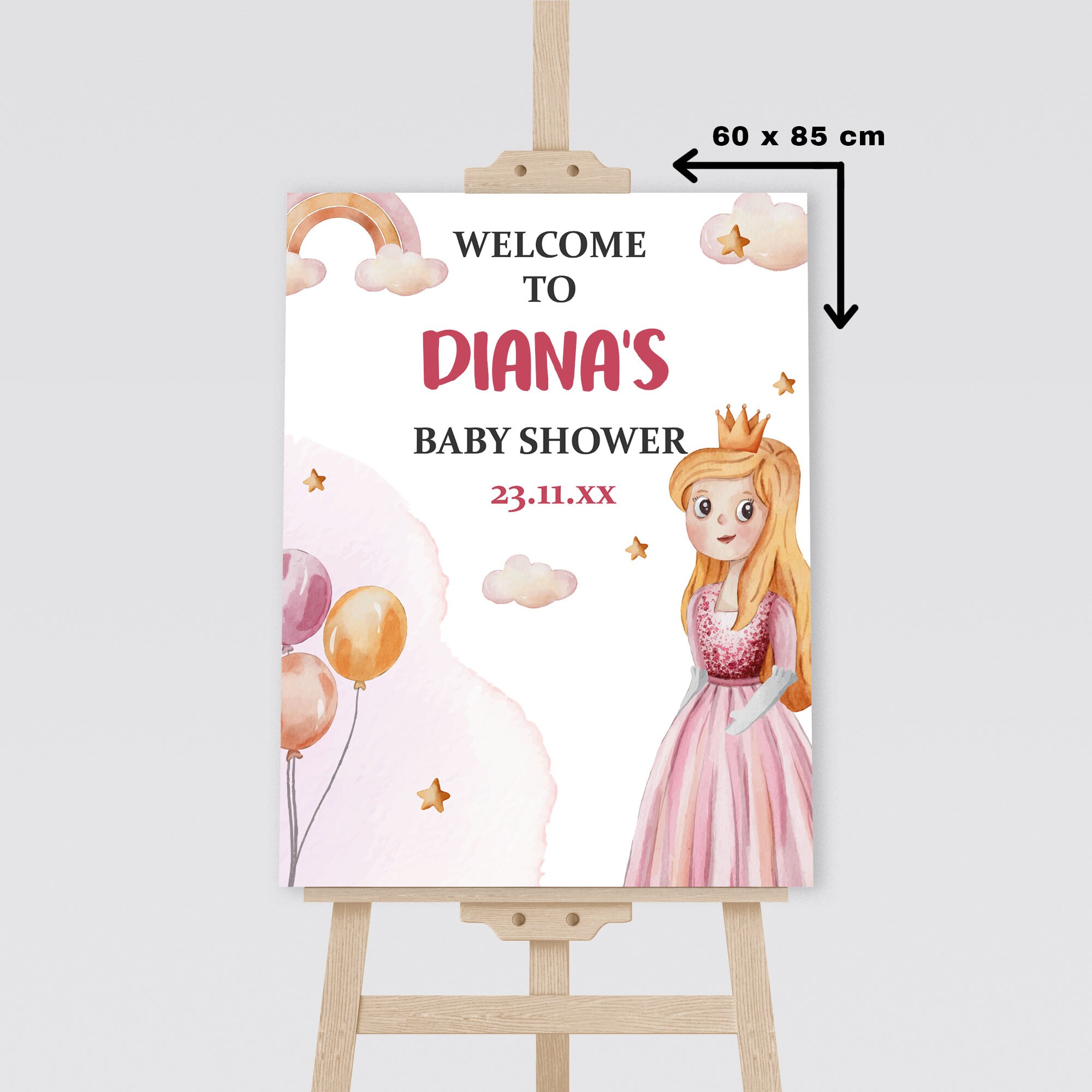 Princess Girl Baby Shower Poster Printable Baby Shower - Etsy