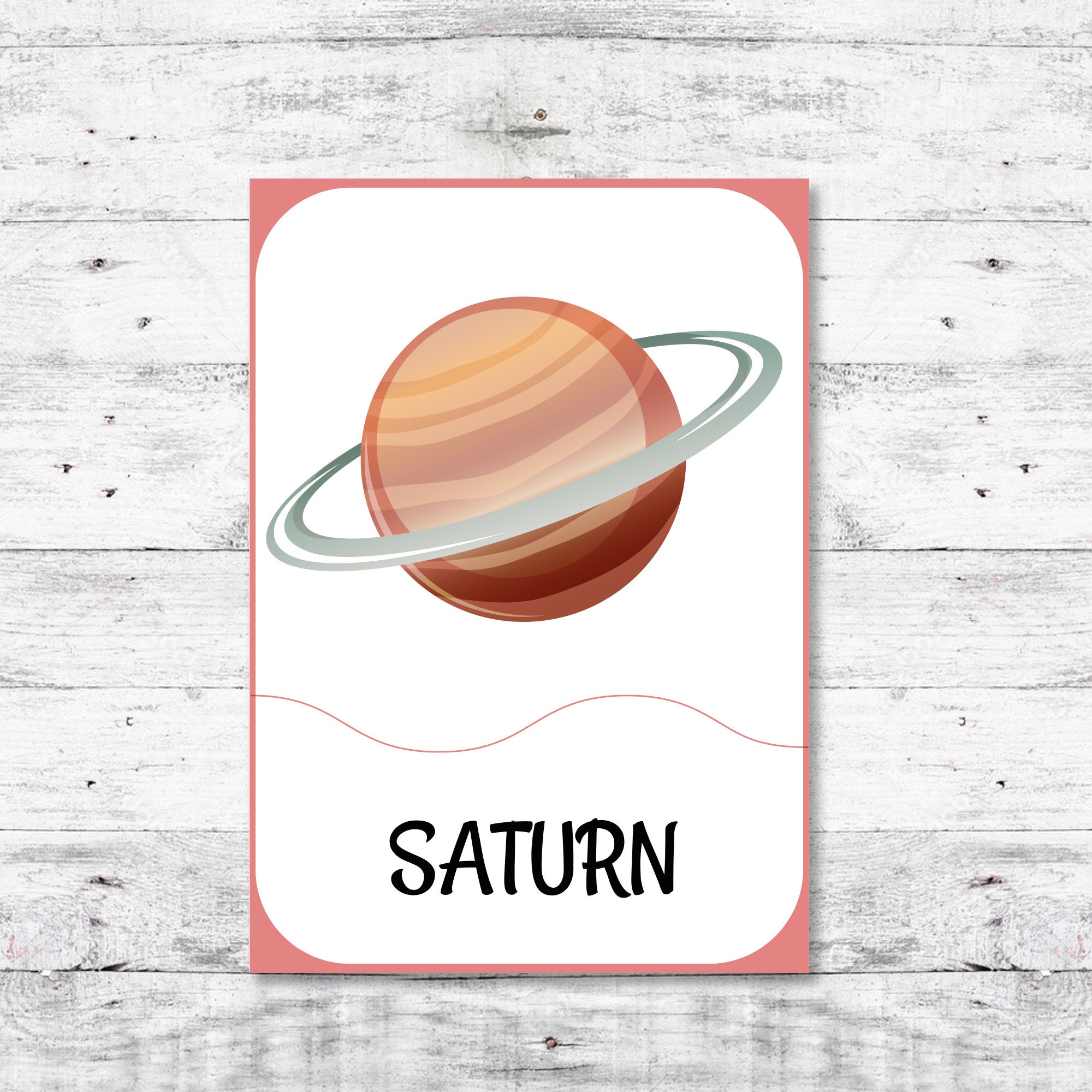 Digital Printable Solar System Flash Cards, Printable Activity, Outer ...