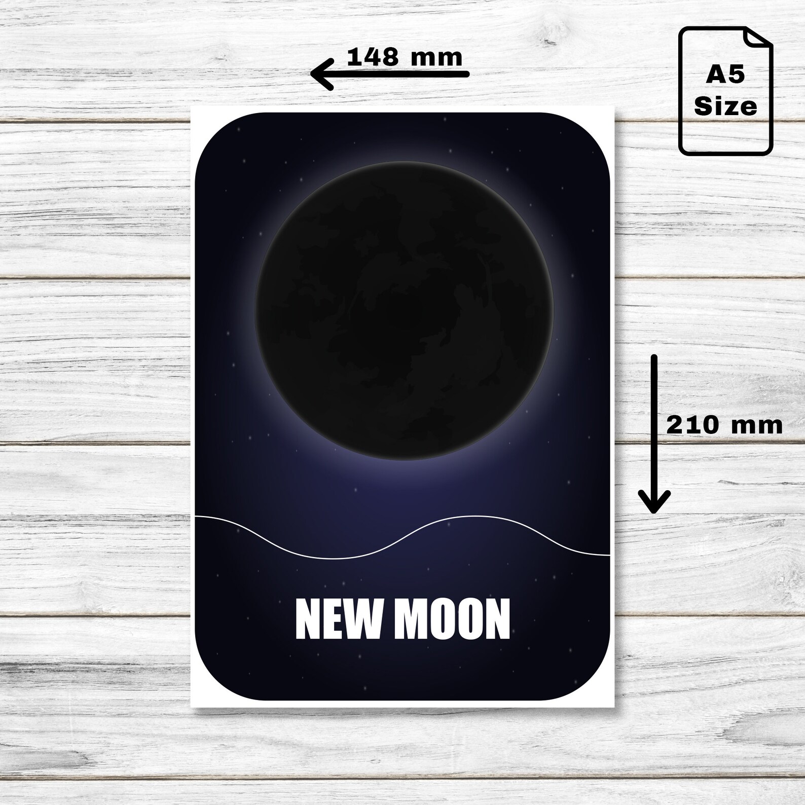 Printable Moon Phase Print Card, Phases of the Moon, Printable Moon ...