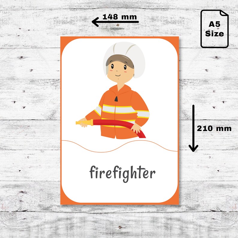 29 Professions Flash Cards: Kindergarten Printable (PDF) - Etsy