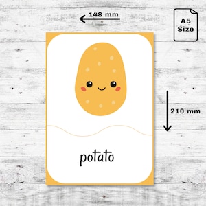 24 PDF Digital Printable Vegetables Cards, Vegetables Flashcards ...