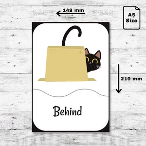 Prepositions Flashcards: Montessori Positional Learning (PDF) - Etsy