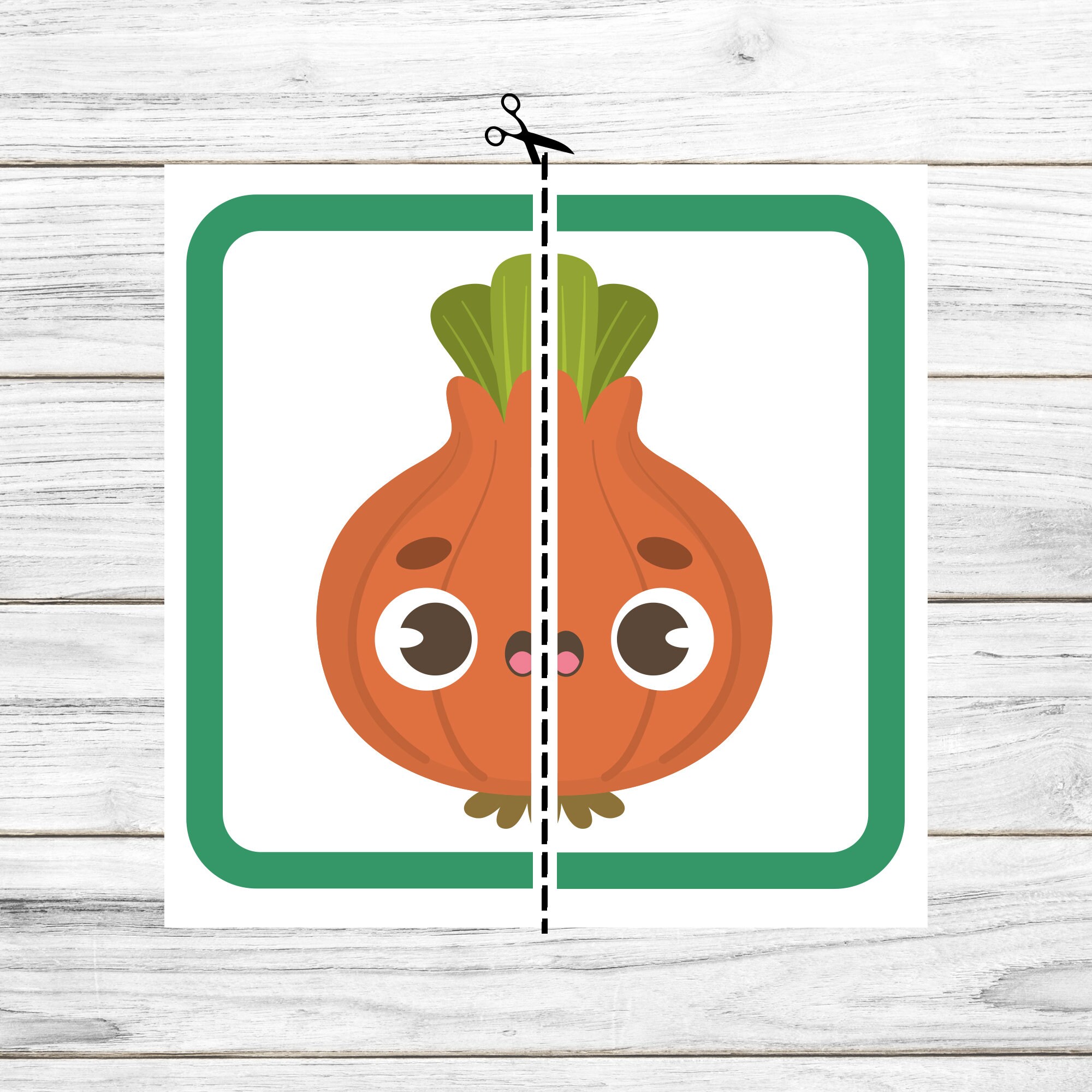 Vegetable and Fruit Matching Puzzle Printable Flashcards - Digital ...