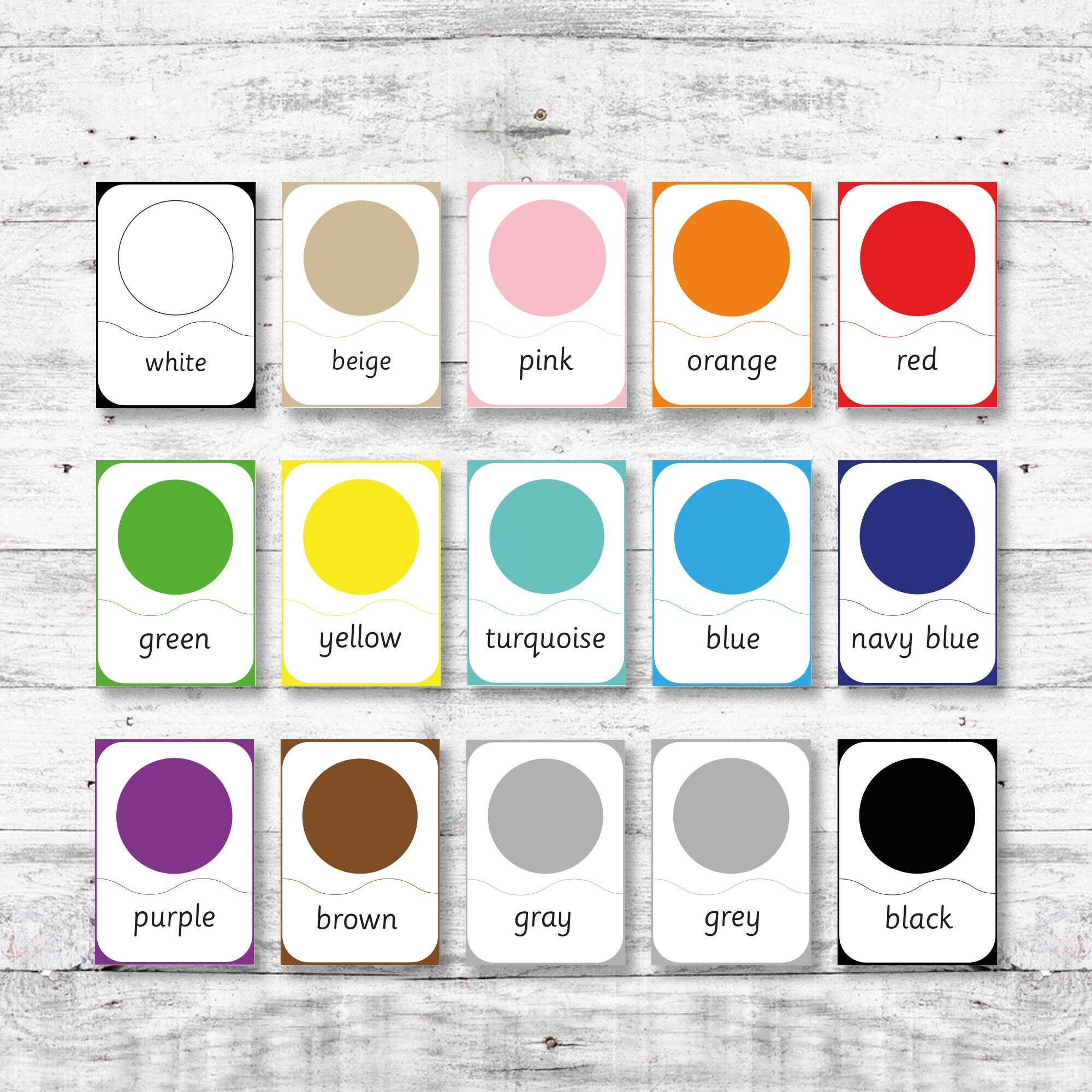 Printable Color Preschool Card, Color Flashcards for Kid, Homeschool ...