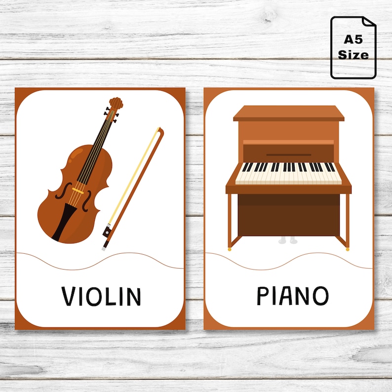 16 Musical Instruments Printable Flash Cards, Musical Instruments Cards ...