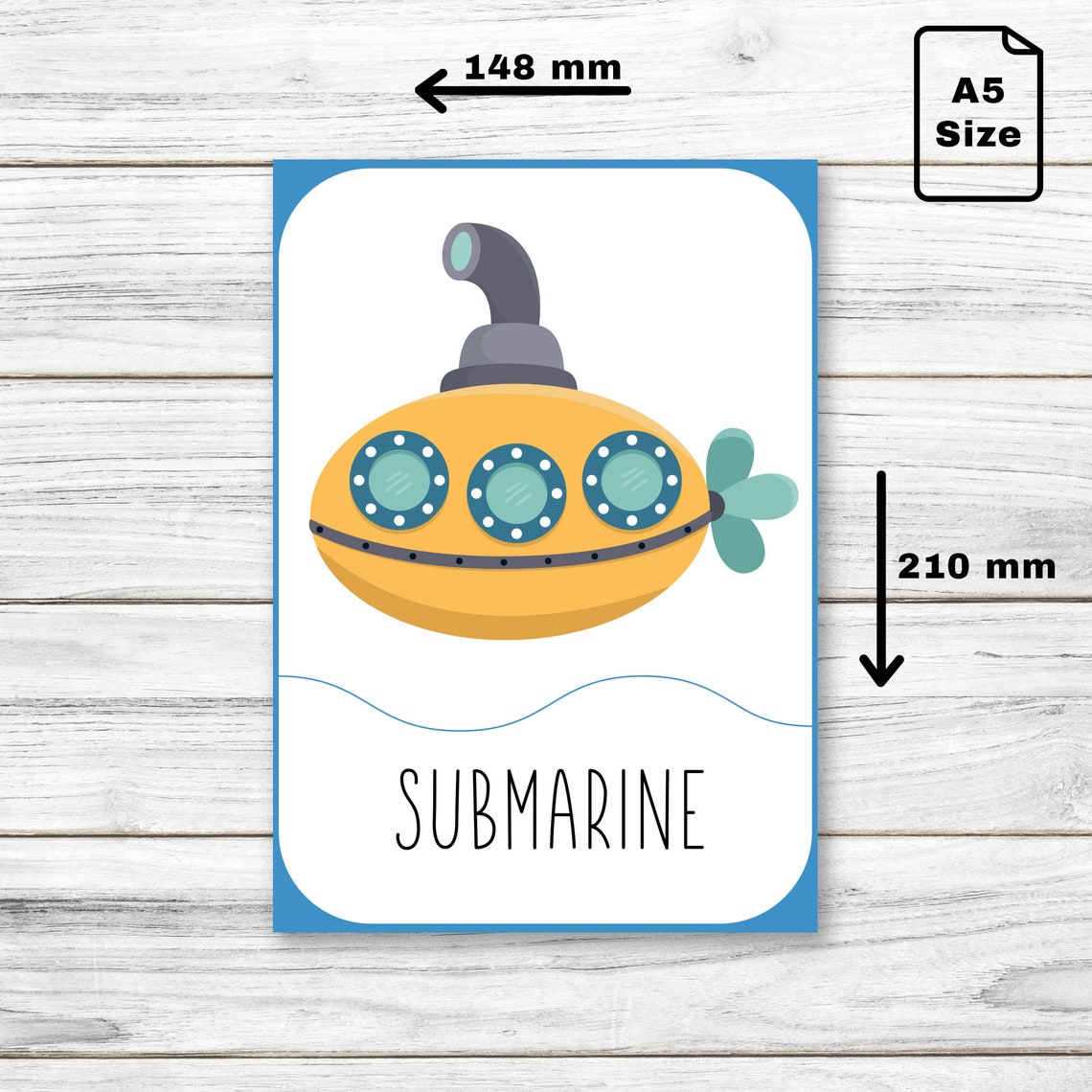 25 Sea Animal Flashcards Printable - Under the Sea Flash Cards - Ocean ...