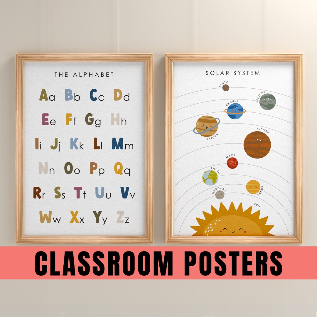 Set of 8 Prints Educational Classroom Posters, 8 Homeschool Prints ...