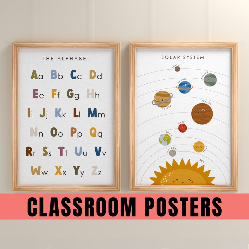 Set of 8 Prints Educational Classroom Posters, 8 Homeschool Prints ...